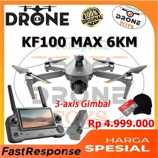 Jual RC Drone KF100 MAX 6KM GPS 4K Camera EIS 3-Axis Gimbal 5G Obstacle ...