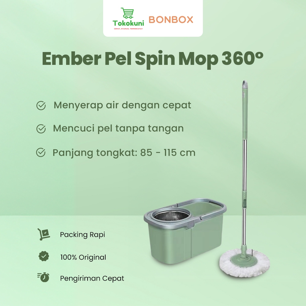 Jual Spin Mop | Bonbox Pel Lantai Putar 360° Anti Bakteri dan Anti ...