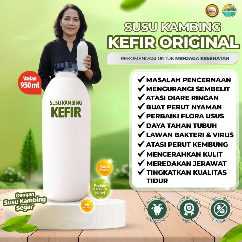 Jual Kefir Original 950ml Dari Susu Kambing Murni Dan Bibit Kefir 100% ...