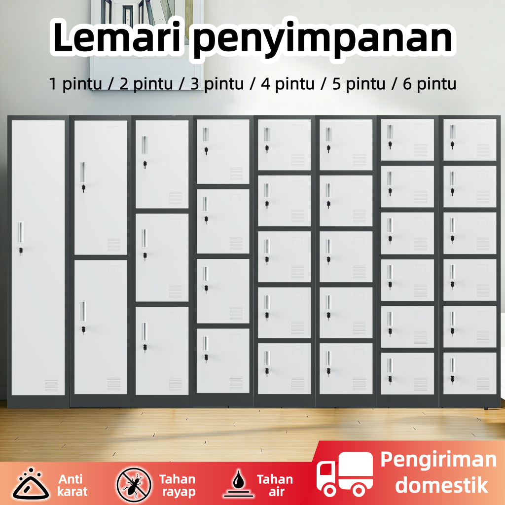 Jual Lemari Loker Besi - Loker Karyawan Multi-Pintu dengan Kunci, untuk ...