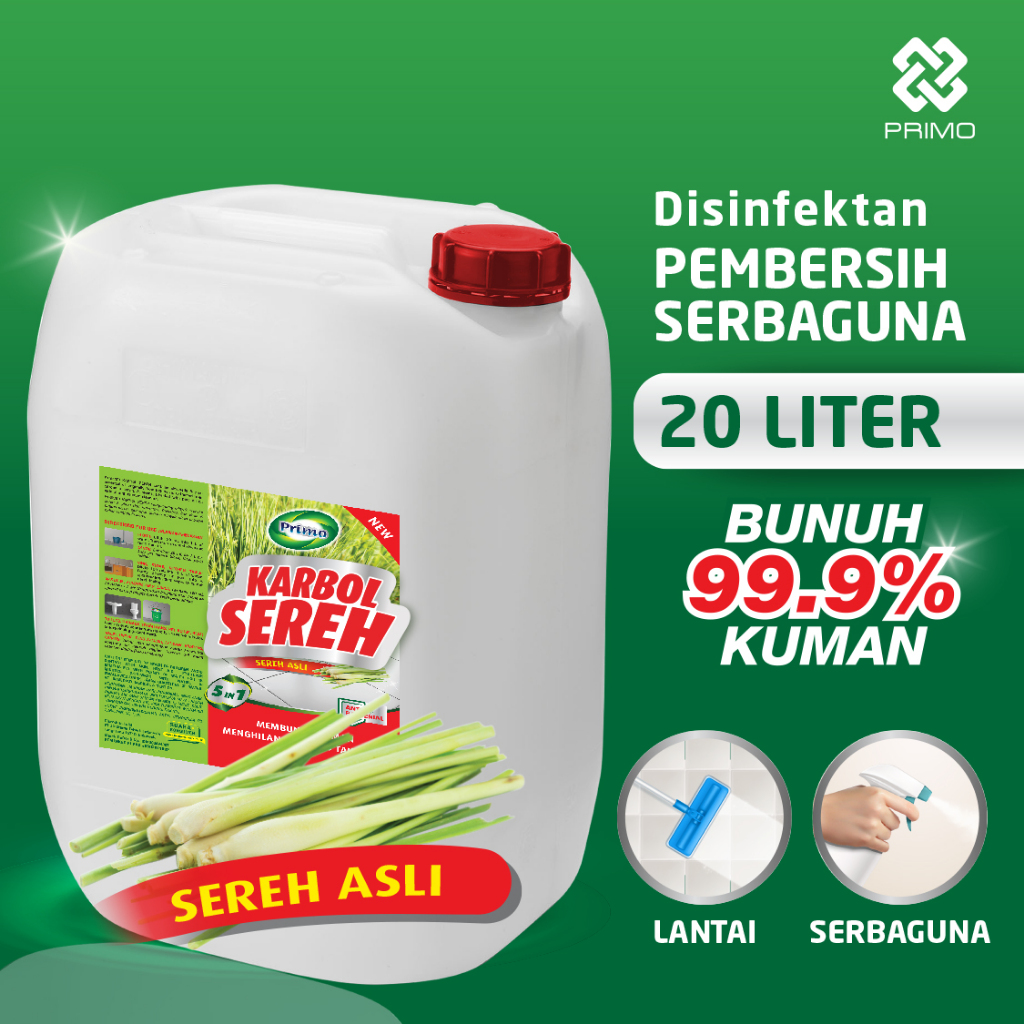 Jual PRIMO Karbol Sereh Citronella Asli Pembersih Lantai Disinfektan 20 ...