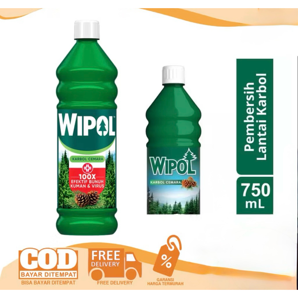 Jual WIPOL PEMBERSIH LANTAI KARBOL CEMARA 750 ML PEL ANTISEPTIK, KARBOL ...