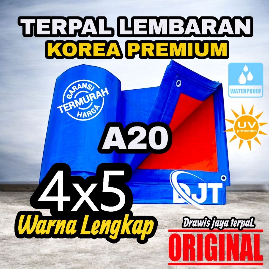 Jual TERPAL LEMBARAN WARNA LENGKAP, UKURAN 4x5 BIRU ORENS, BIRU SILVER ...