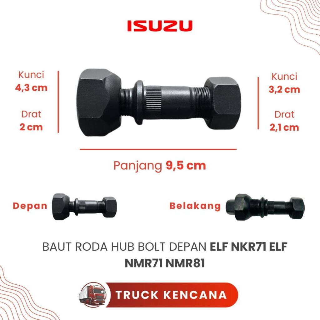 Jual Baut Roda DEPAN kanan Kiri Nkr71 Nmr71 Nmr81 NKR NMR MACAN LONG ...