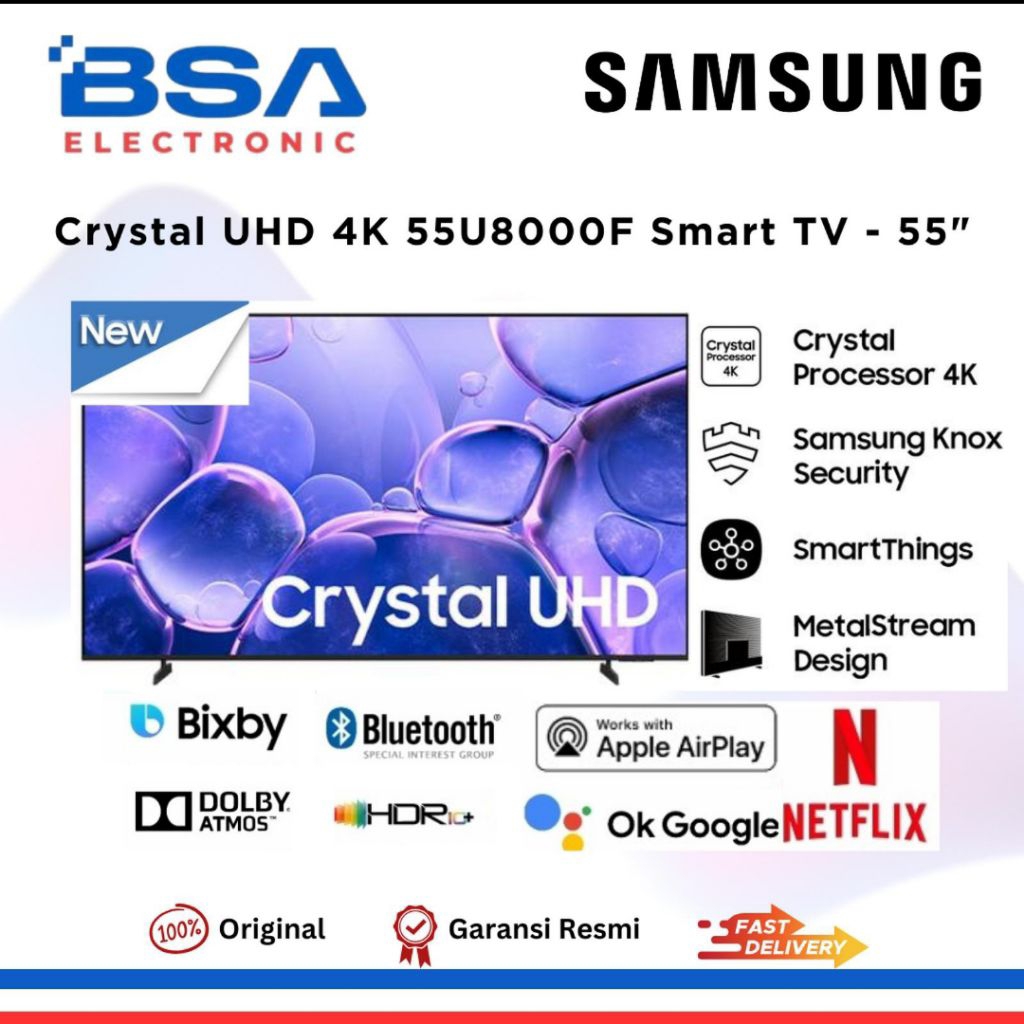 Jual SAMSUNG 55U8000F / 55U8000 / UA55U8000F CRYSTAL UHD 4K Tizen OS ...