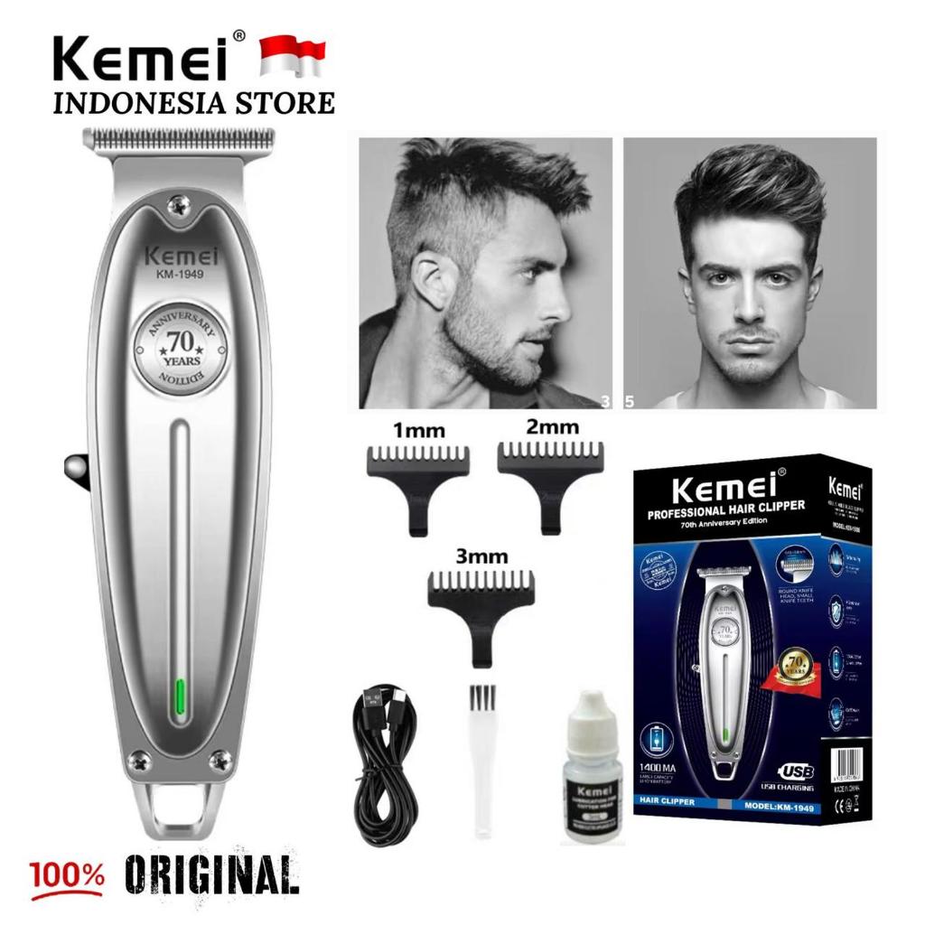 Jual KEMEI KM-1949 Full Metal Body Trimmer Cukur Rambut - ORIGINAL ...