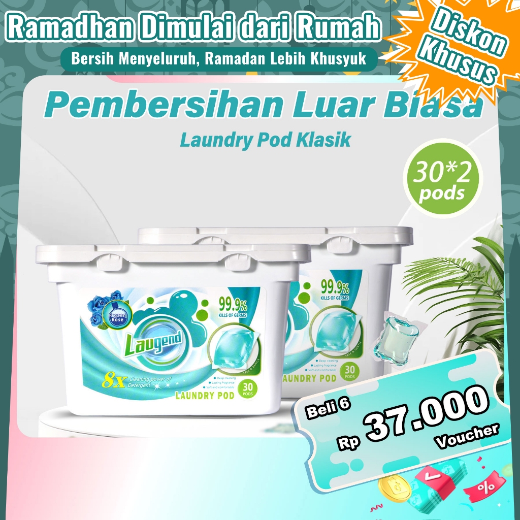 Jual Laugend Classic Laundry Pod, 8x Cleaning Power, Long-lasting ...