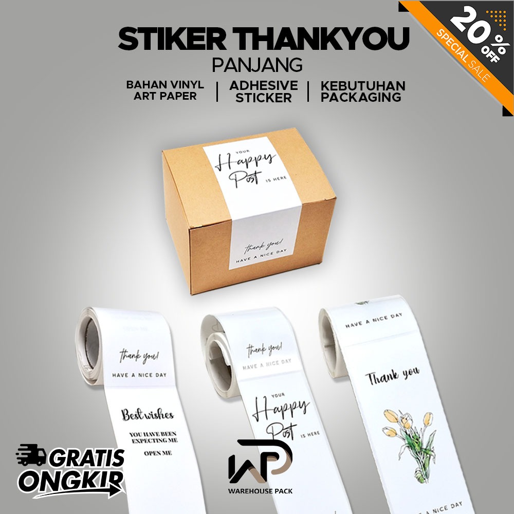 Jual Stiker Thank You Panjang | Stiker Thank You Segel Hampers | Stiker ...
