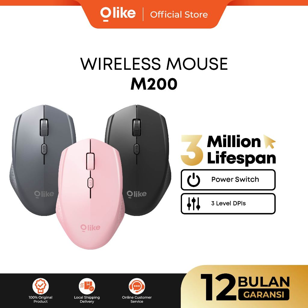 Jual Olike Wireless Optical Mouse M200 2.4G Wireless Transmission ...