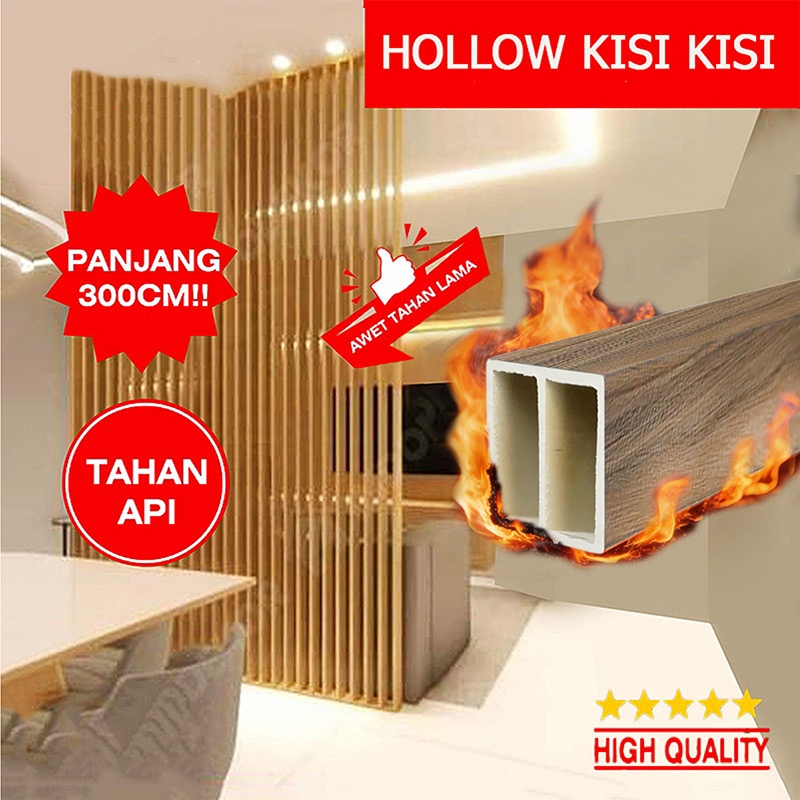 Jual Hollow Kisi Kisi WPC 3 Meter Sekat Ruangan Minimalis Indoor Motif ...