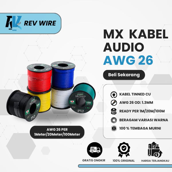 Jual Kabel Audio AWG 26 Tinned CU 100 Meter dengan Tungkul | Shopee ...