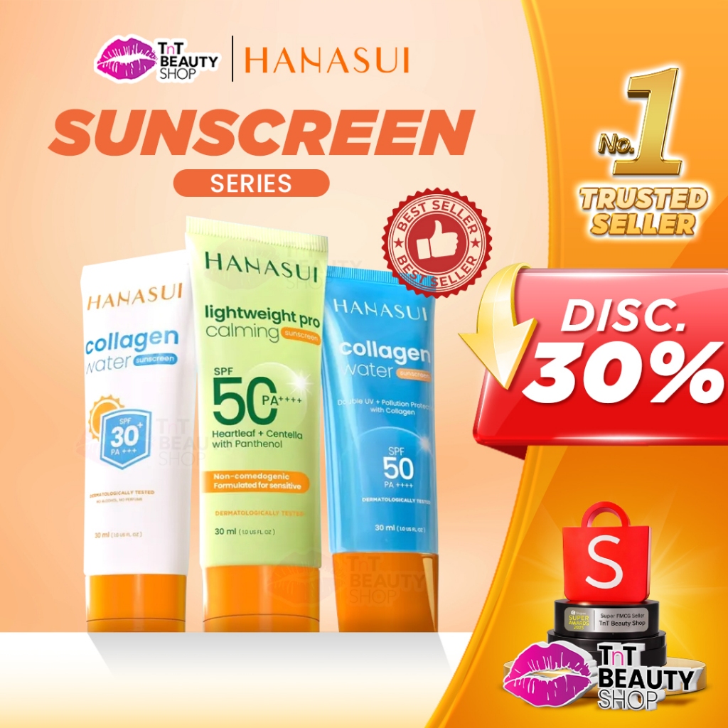 Jual Hanasui Collagen Water Sunscreen SPF 50 PA ++++ - SPF30 PA+++ 30ml ...
