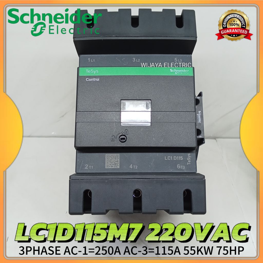 Jual contactor kontaktor Schneider LC1D115M7 LC1D115 220vac 3phase 115a ...