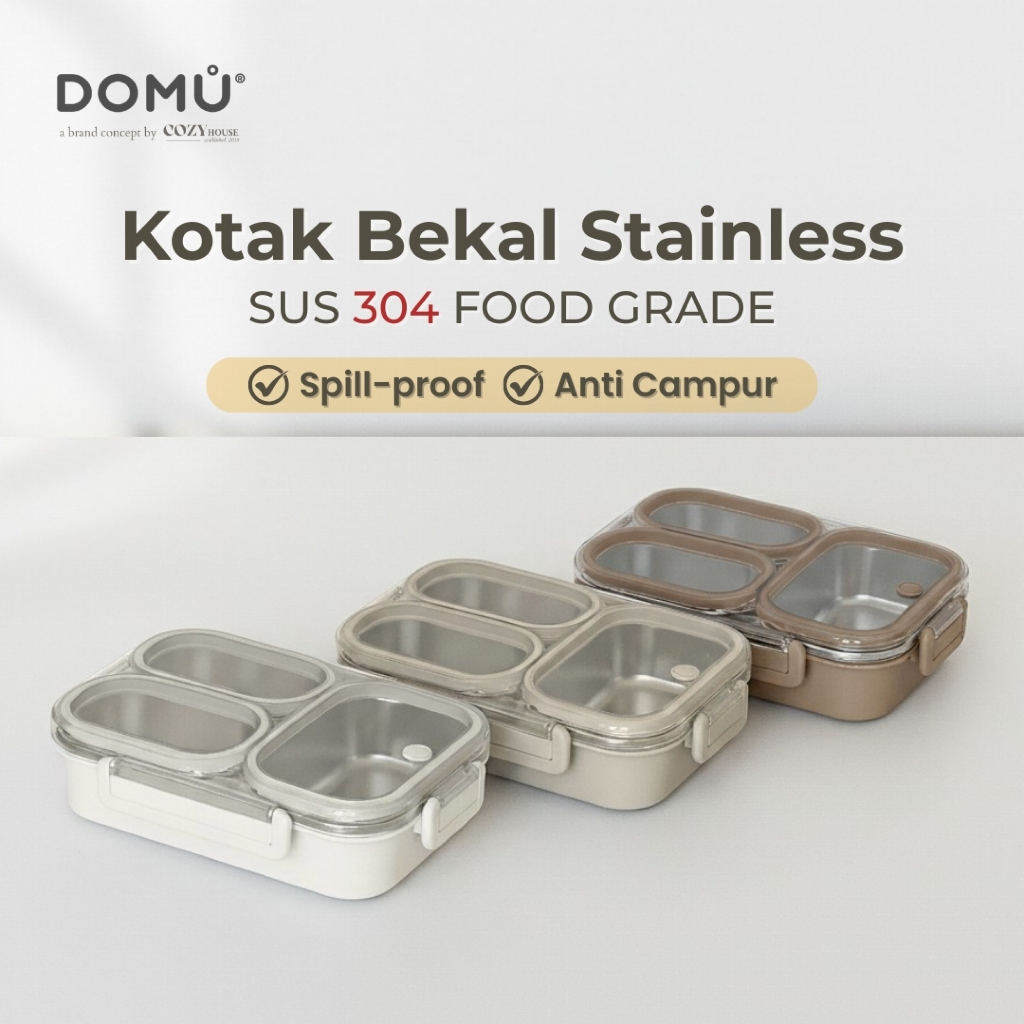 Jual COZYHOUSE Lunch Box Stainless Steel SUS 304 Sekat Kedap Air Anti ...