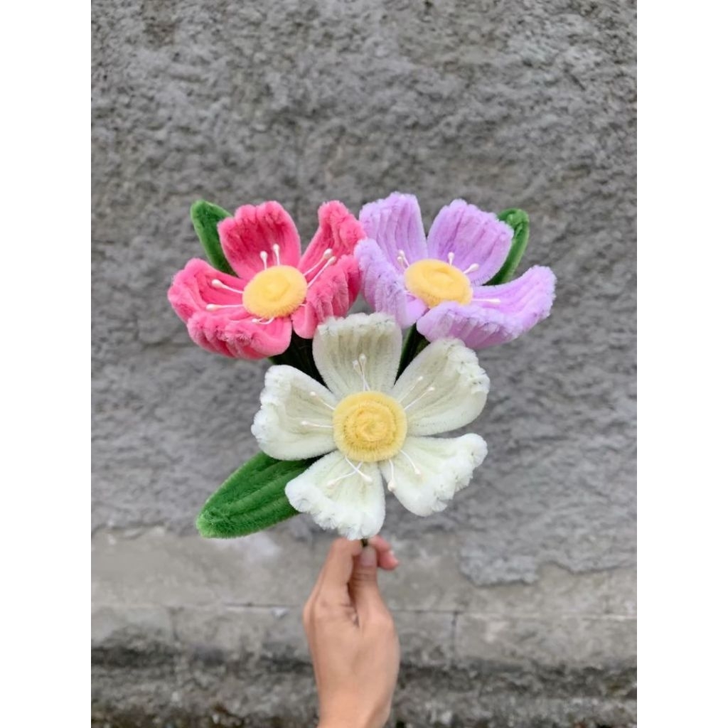 Jual 1 TANGKAI BUNGA POPPY DARI KAWAT BULU/BUNGA POPPY KAWAT BULU/DIY ...
