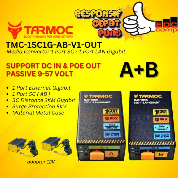 Jual Tarmoc TMC-1SC1G-P-V1-OUT | Media Converter 1FO 1LAN / 1 FO 1 LAN ...