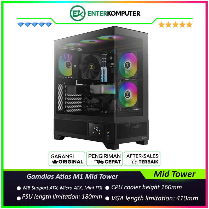 Jual Gamdias Atlas M1 Mid Tower / Casing PC | Shopee Indonesia