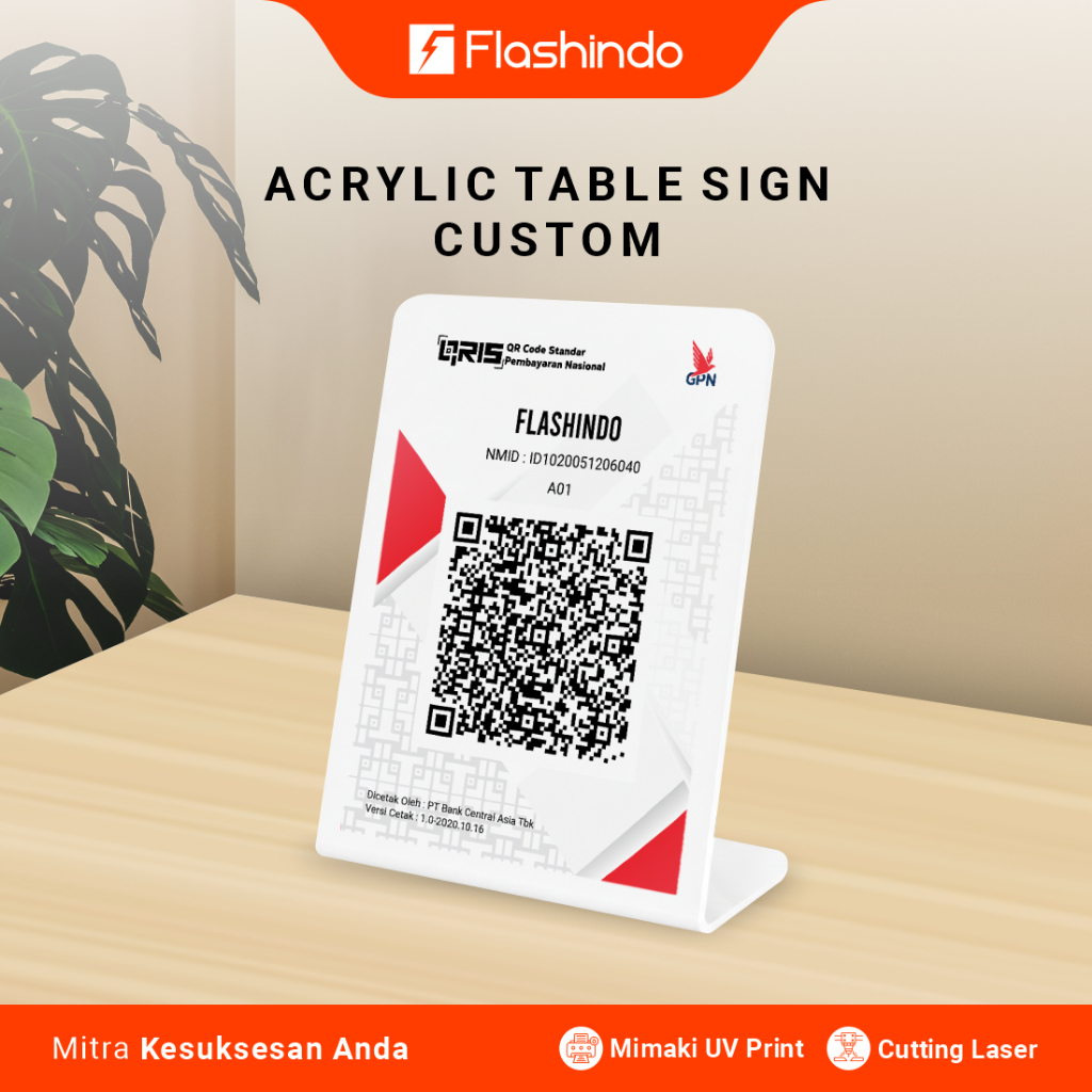 Jual Stand Akrilik Tekuk Display Menu Qris Cafe / Warung / Toko / Resto ...