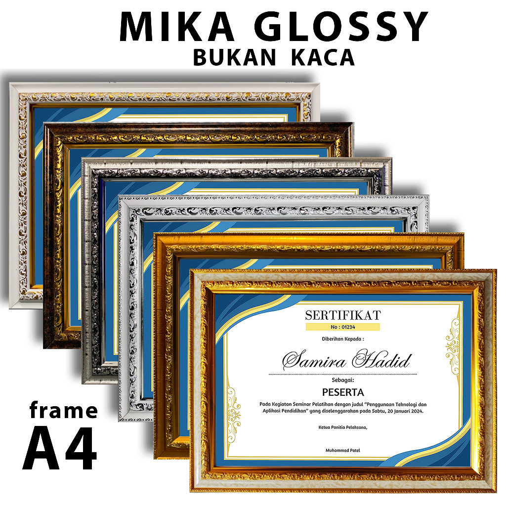 Jual Bingkai frame sertifikat A4 LAPIS Mika Glossy Anti Pecah bukan ...