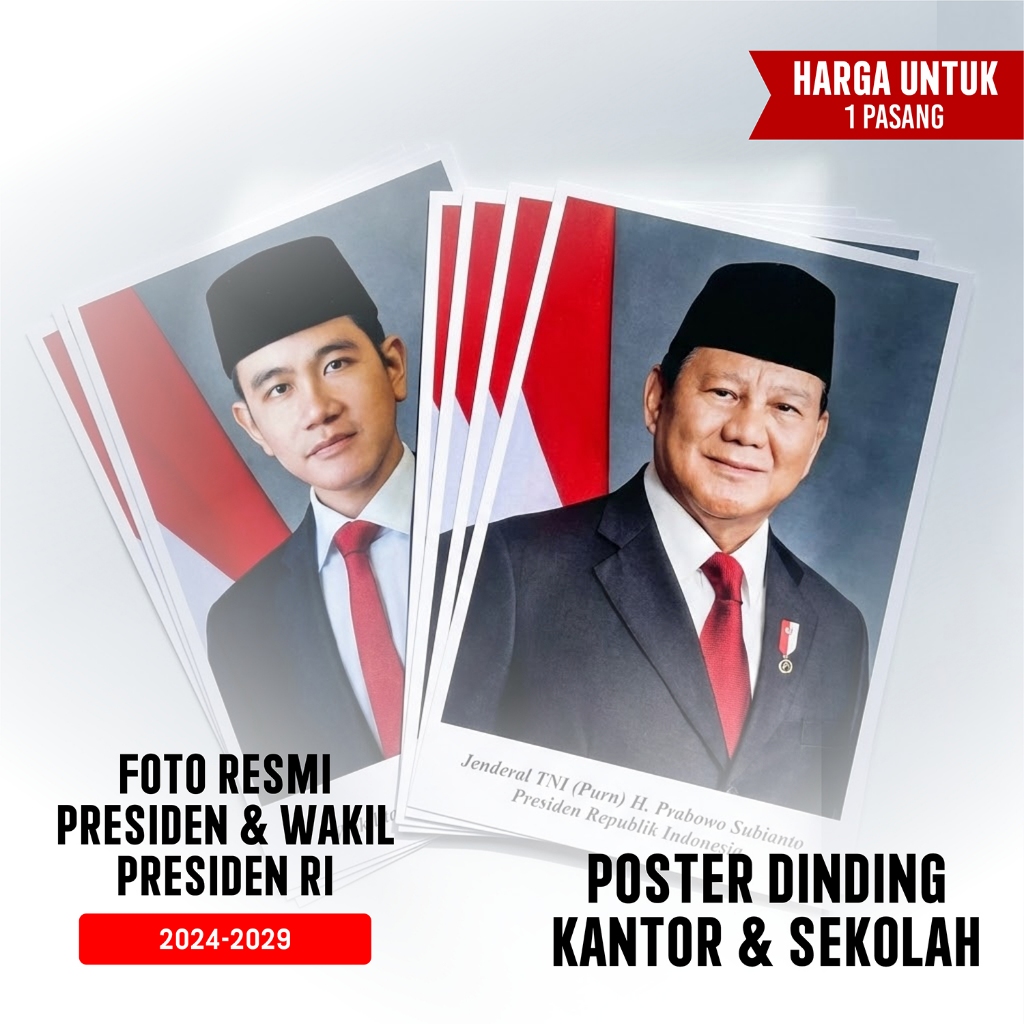 Jual Foto Resmi Presiden & Wakil Presiden RI 2024-2029 Prabowo Gibran ...