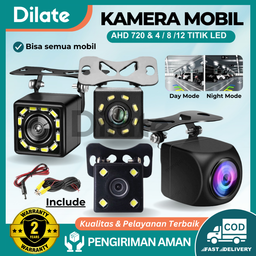 Jual DILATE Kamera Mundur Mobil Universal LED Night Vision Rearview ...