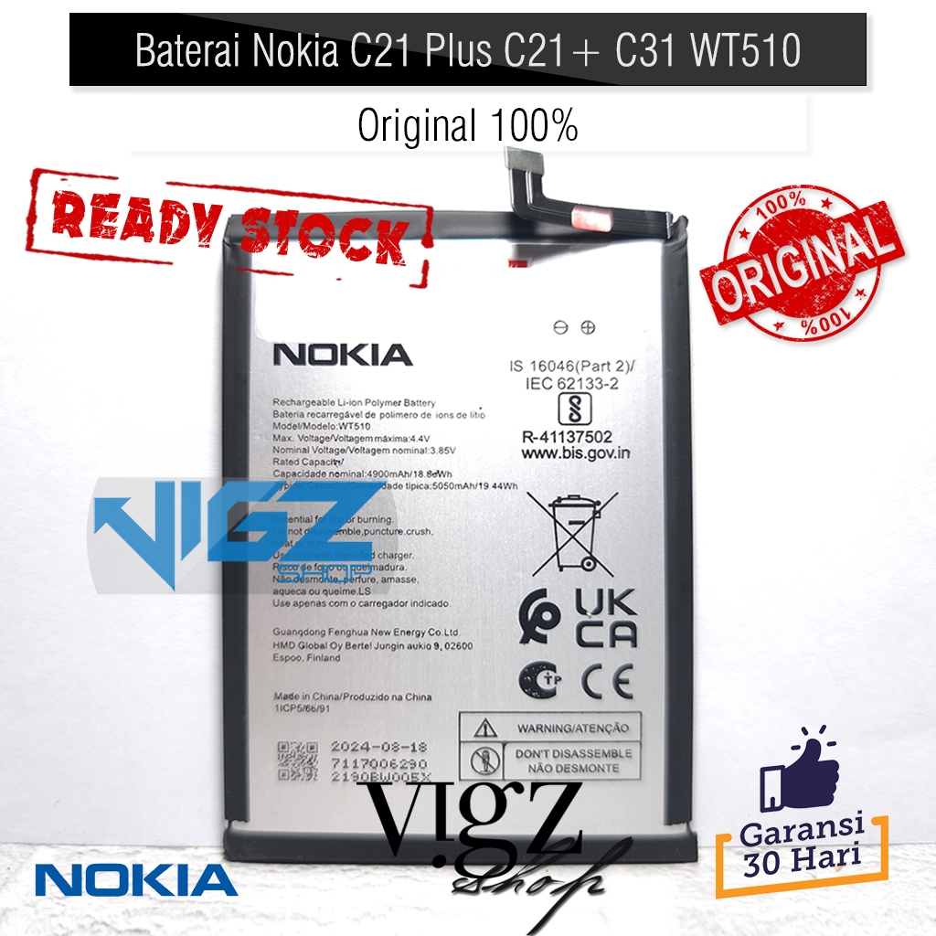 Jual Baterai Nokia C21 Plus C21+ C31 WT510 Original 100% | Shopee Indonesia