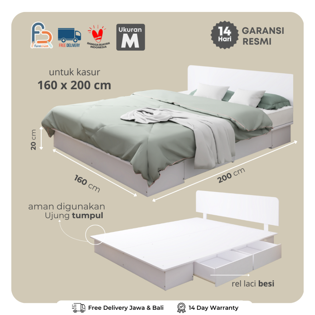 Jual Furnicrush Alas Tempat Tidur / Divan / Divan Headboard / Dipan 160 ...