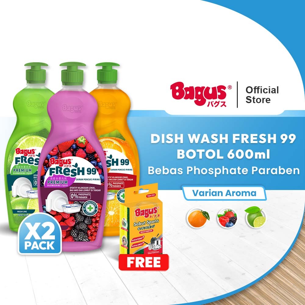 Jual Twin Pack Bagus Fresh99 Premium Anti Bacterial Dish Washing Liquid ...