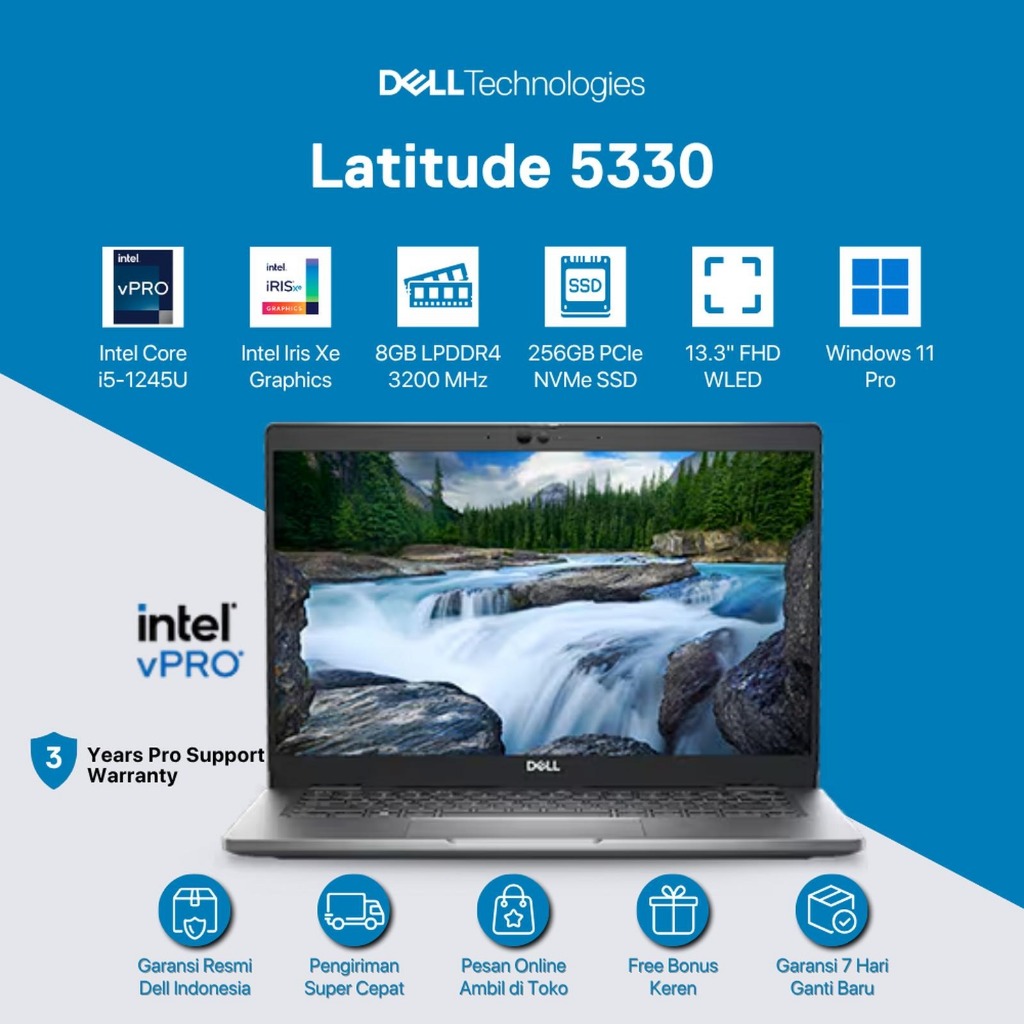 Jual Laptop Dell Latitude 5330 [Cor i5-1245U-8GB-256GB-Windows 11 Pro-3 ...