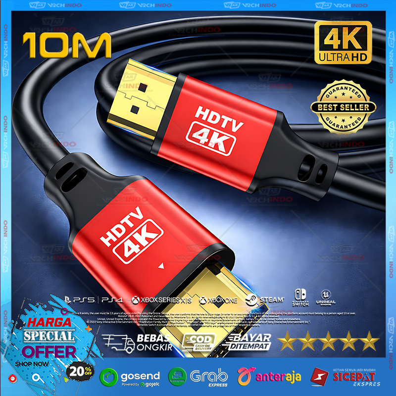 Jual Kabel HDMI 10 Meter 4K UHD V2.0 High Speed – Support TV 4K ...