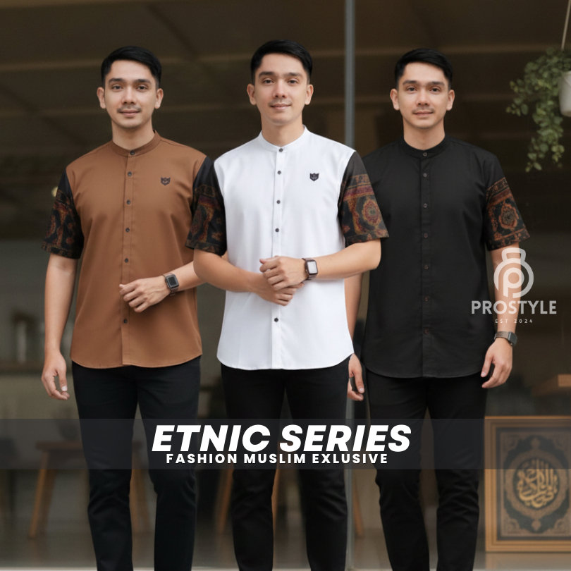 Jual Prostyle - Baju Koko Muslim Pria Dewasa Motif Etnic Series Terbaru ...