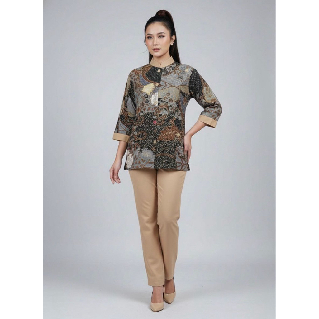 Jual Lune Aurora Oriental Set Seragam Suster Batik shanghai Lengan 7/8 ...