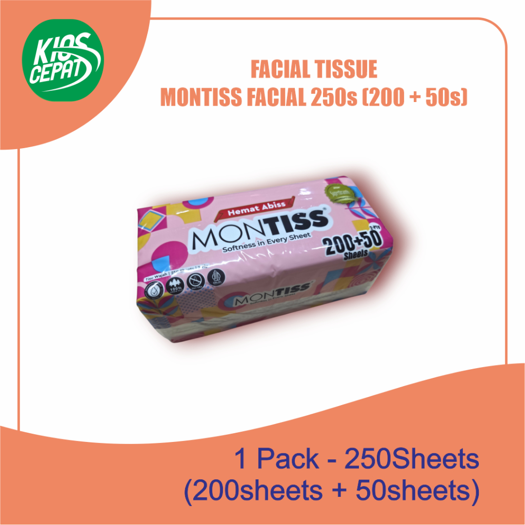 Jual Tissue MONTISS Facial 250s (200s + 50s) | Shopee Indonesia