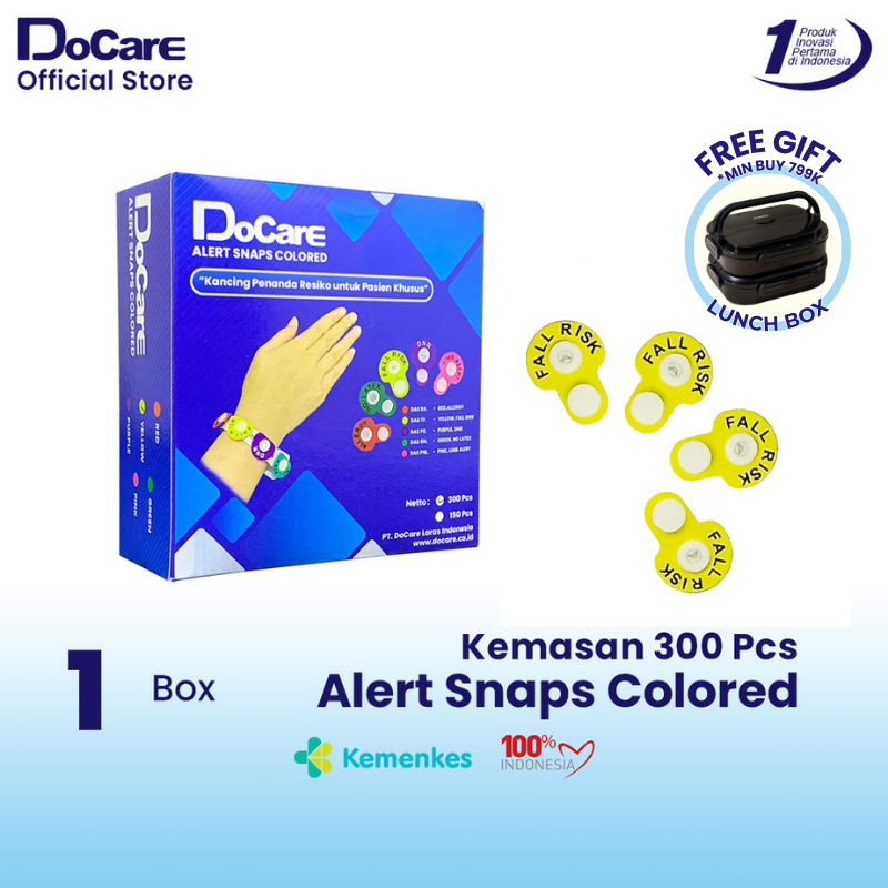 Jual DoCare Alert Snaps Colored ( Yellow - Fall Risk ) 300 Pcs ...