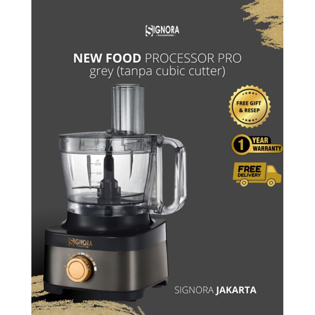 Jual SIGNORA - New food processor pro grey (tanpa cubic cutter ...