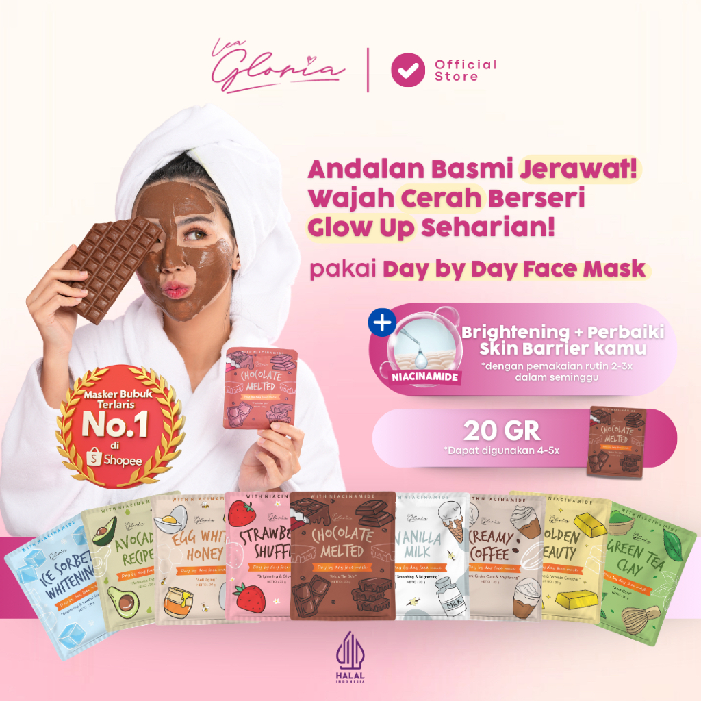 Jual Lea Gloria - Day by Day Face Mask - Masker Bubuk - Masker Viral ...
