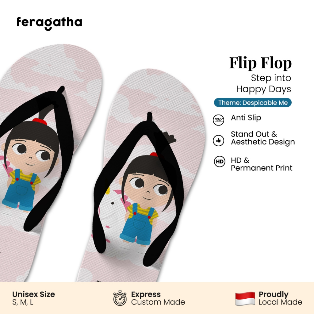 Jual Feragatha Flip Flop Sendal Sandal Jepit Tema Kartun Despicable Me ...