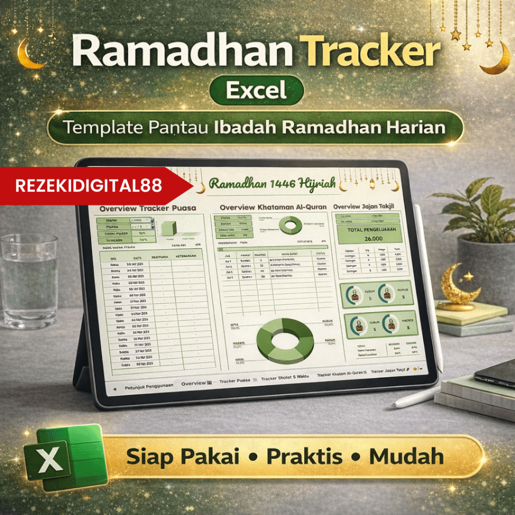 Jual (134) Template Ramadhan Tracker Excel Gsheet | Template Ibadah ...