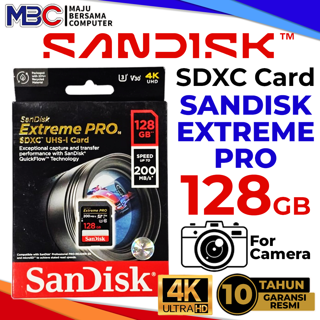 Jual SDXC Card Sandisk Extreme PRO 128GB Garansi Resmi - SD Card 32gb ...