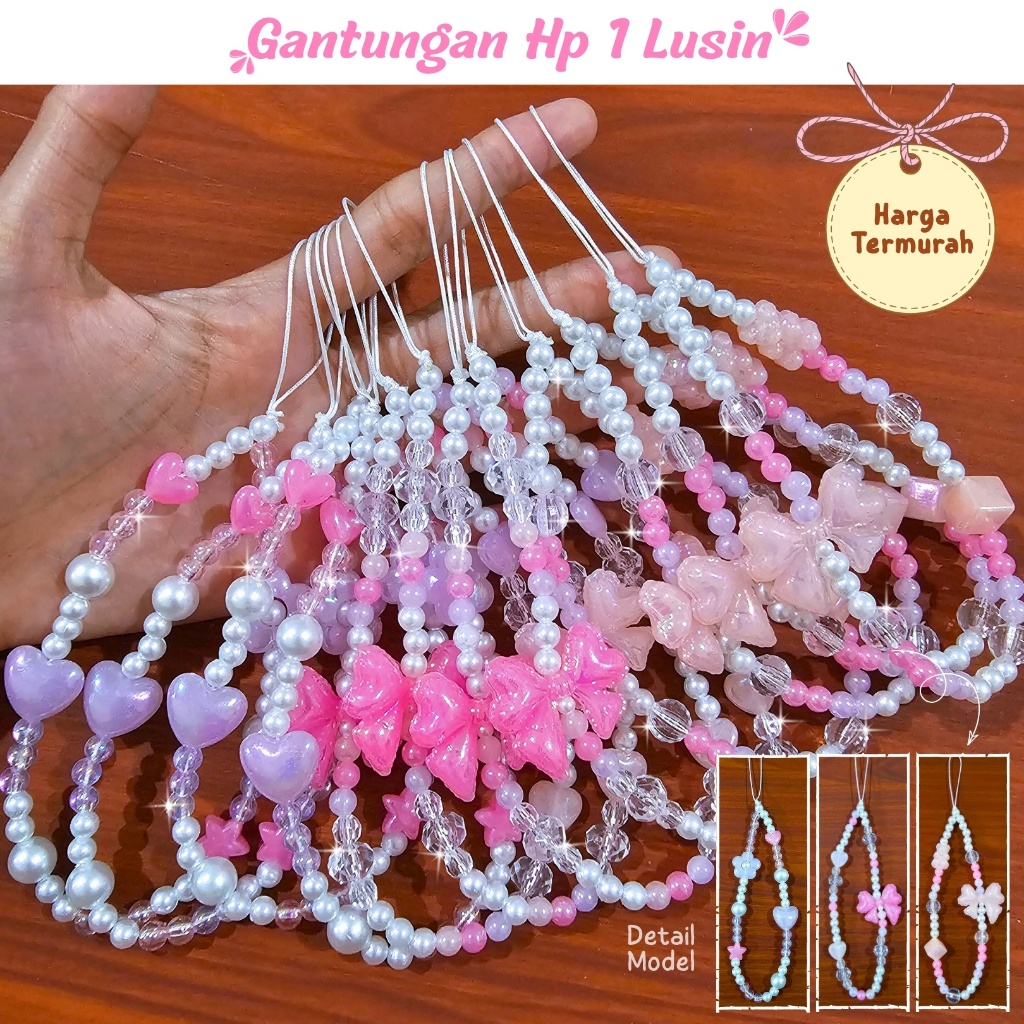Jual (12 pcs) Gantungan Hp Aesthetic Korea Phone Strap Hp Grosir ...