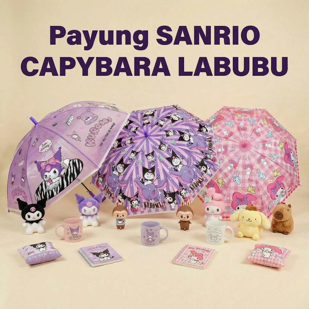 Jual Payung Anak capybara labubu Sanrio *Free Pluit Kuromi . Melody ...