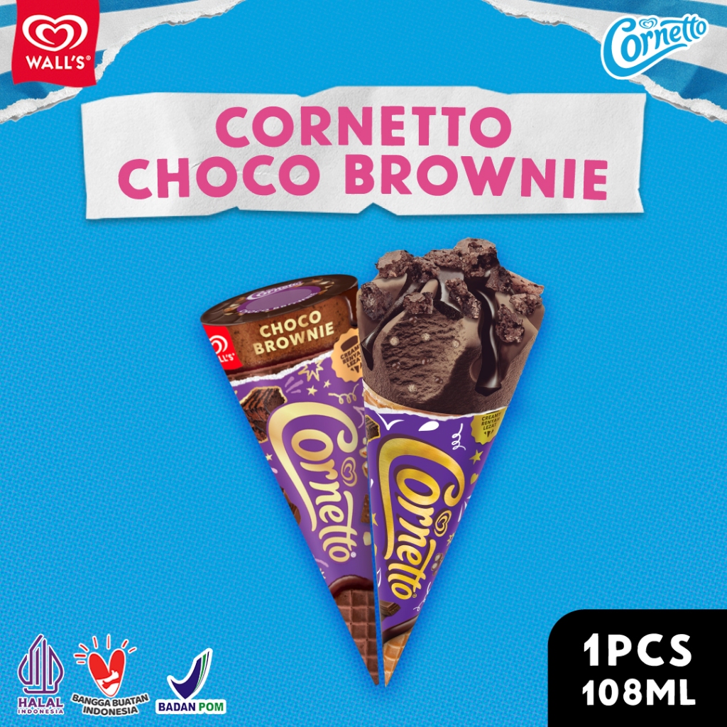 Jual Cornetto Choco Brownie 108ml - Es Krim / Ice Cream Wall's | Shopee ...