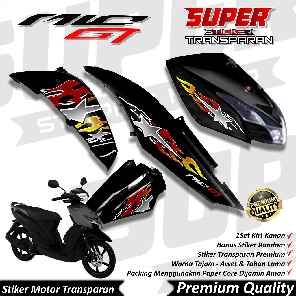 Jual Stiker Transparan Mio GT Anti Luntur keren Striping Mio GT ...