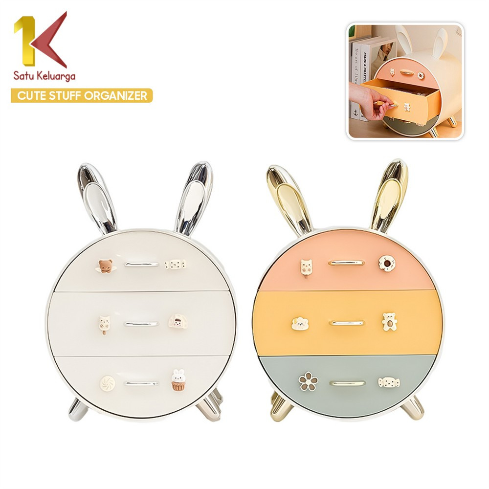 Jual 1K Storage Box 3 Laci Kelinci Aesthetic K179 Rak Laci Mini Cute ...