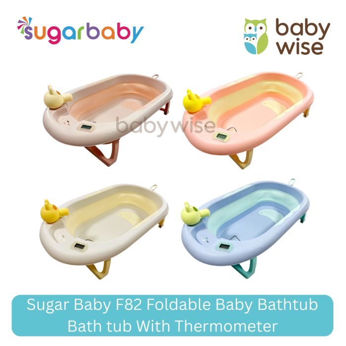 Jual Sugar Baby F82 Foldable Baby Bathtub Bath tub With Thermometer ...