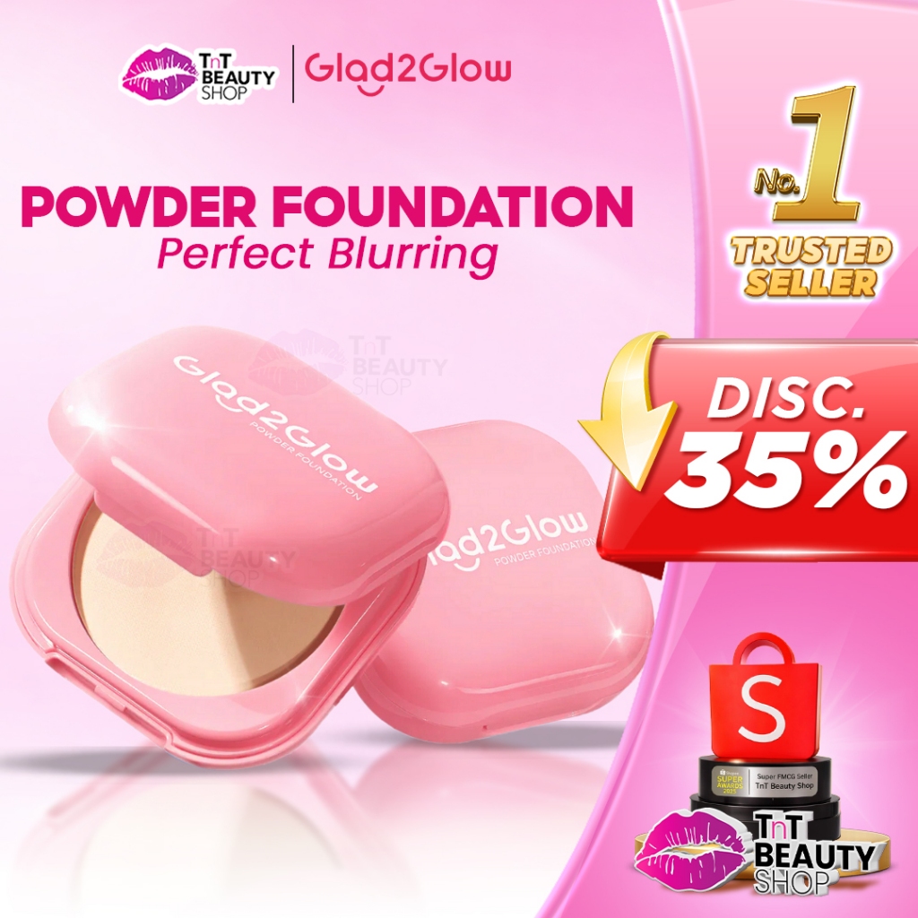 Jual Glad2Glow Perfect Blurring Powder Foundation with Vitamin C Glad 2 ...