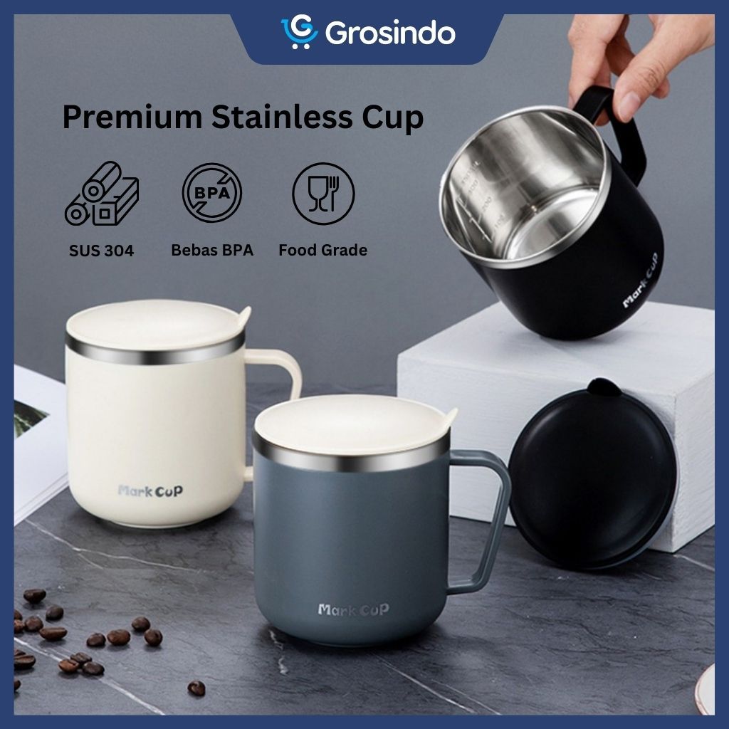 Jual Grosindo Cangkir Stainless Steel 200-400ML Mug Gelas Cup Kopi dan ...
