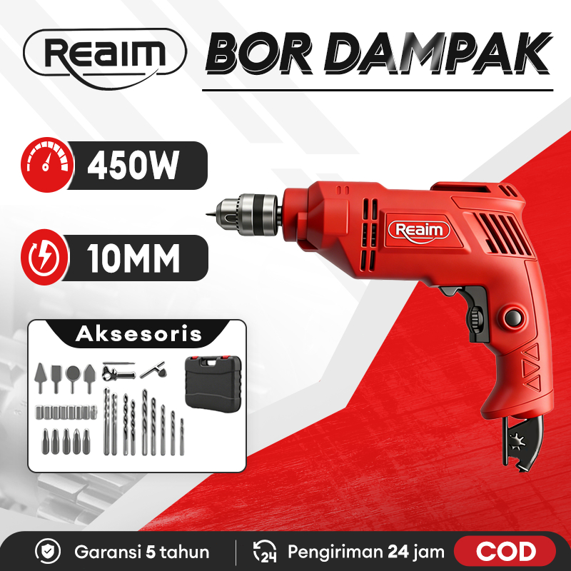 Jual Reaim Bor Listrik 10mm Mesin Bor Bor Impact Bolak Balik Bor ...