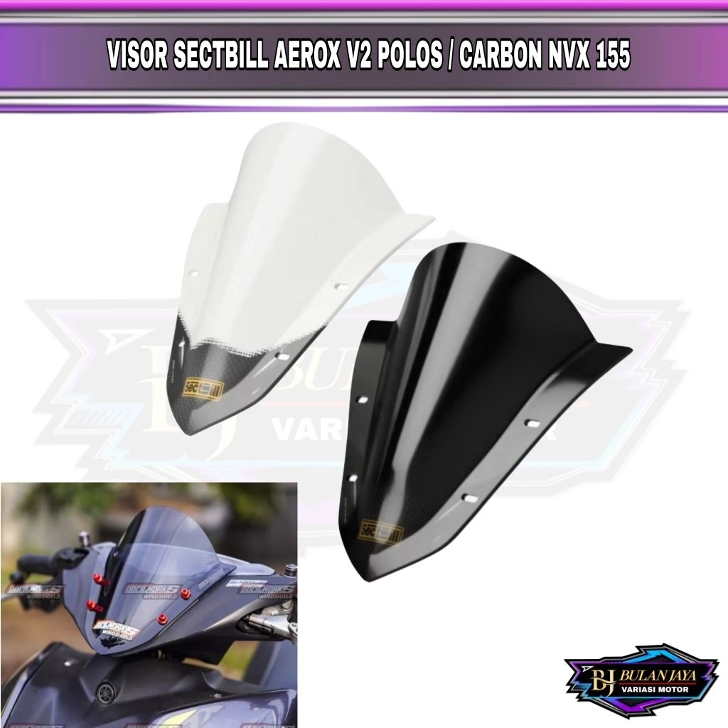 Jual VISOR SECTBILL AEROX 155 V2 / NVX CONNECTED - WINDSIL CARBON ...