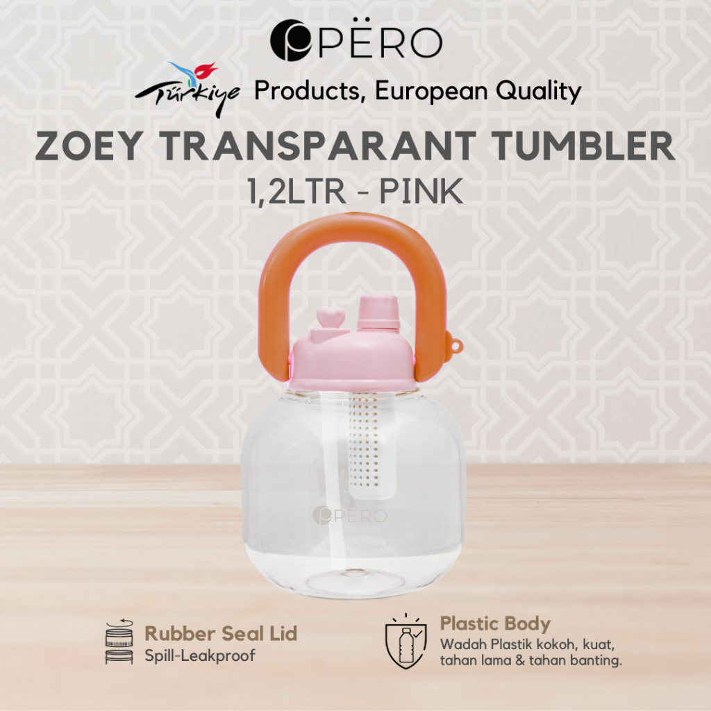 Jual Pero Zoey Tumbler 1182ML Plastic Bottle and Plastic Straw / Botol ...